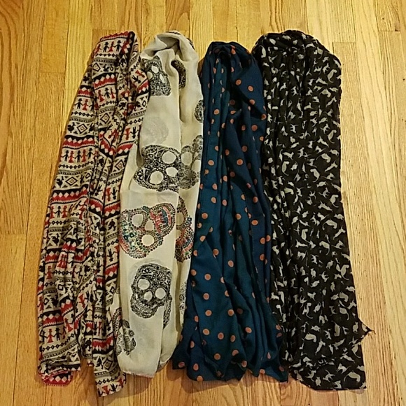 Accessories | 4 Lightweight Scarves With Fun Patterns | Poshmark